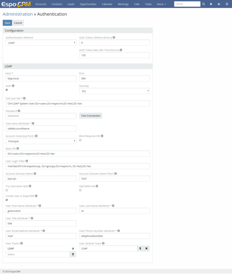 Ldap Authorization For Espocrm 3356